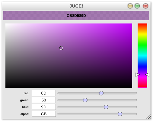 JUCE: juce::ColourSelector Class Reference