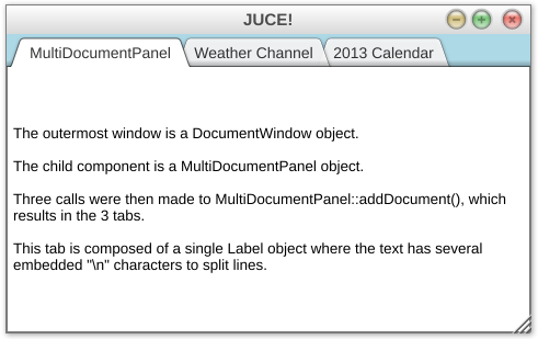 JUCE: juce::MultiDocumentPanel Class Reference