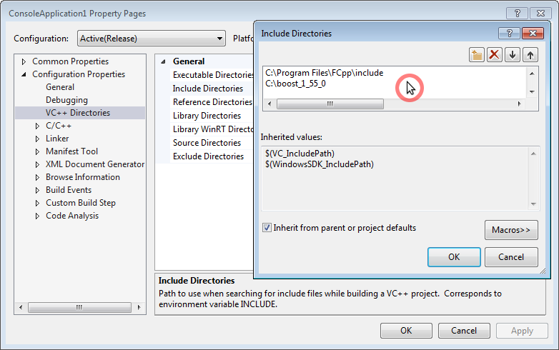 FC++: Visual Studio Project Example